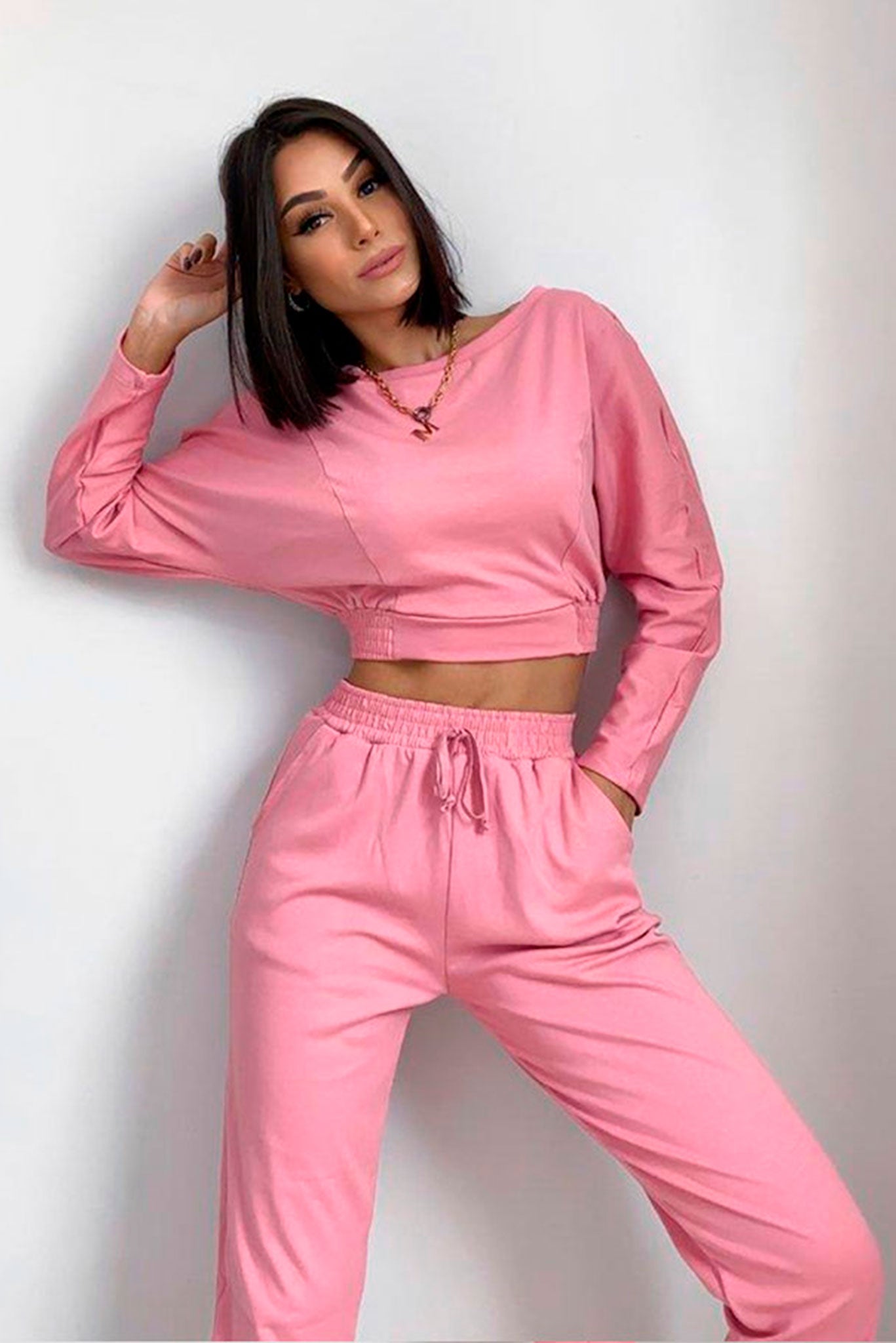 Conjunto Moletom Rosa– Lizzi